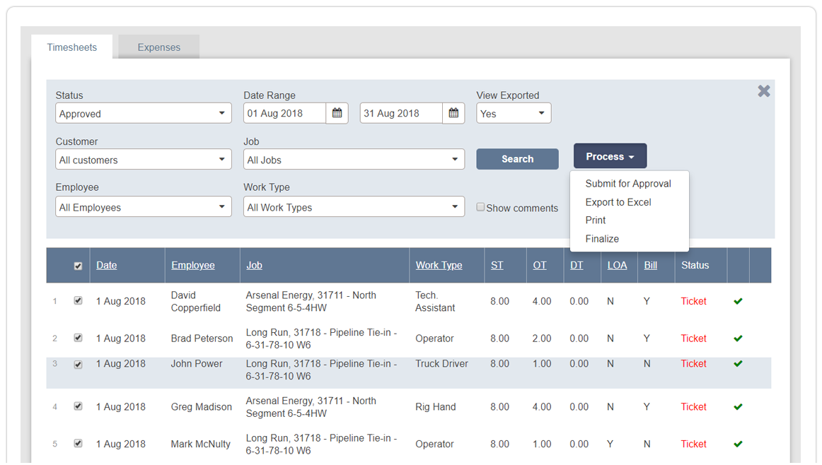 Job Tracking Software | Oilfield Payroll Features | By FieldCap
